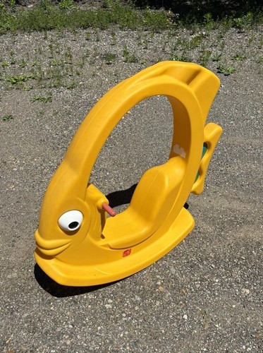 Vintage 90s Step 2 plastic rocking Yellow Angel Fish rocker toddler ...