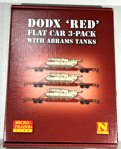 Micro-Trains 99302214 N DODX Flat Car w/Abrams Tank (Set of 3) for sale ...