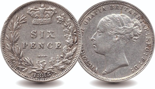Great Britain 1885 Victoria Silver Sixpence Coin | eBay