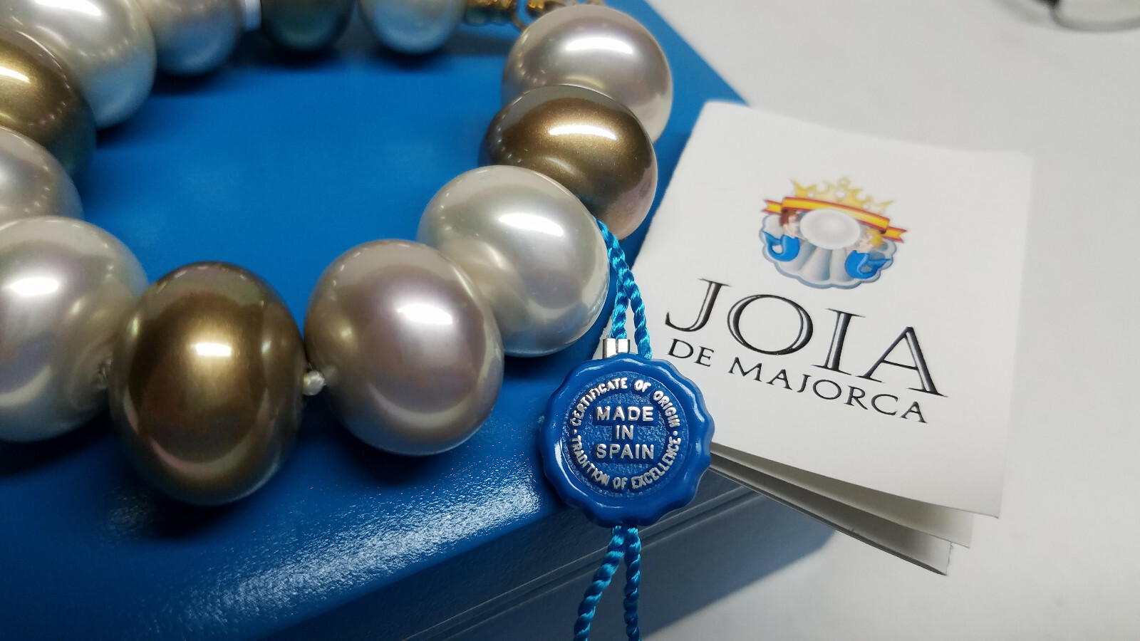 GORGEOUS JOIA De MAJORCA BIG PEARL 20 mm GOLD VERMEIL LADY BRACELET 8 ...