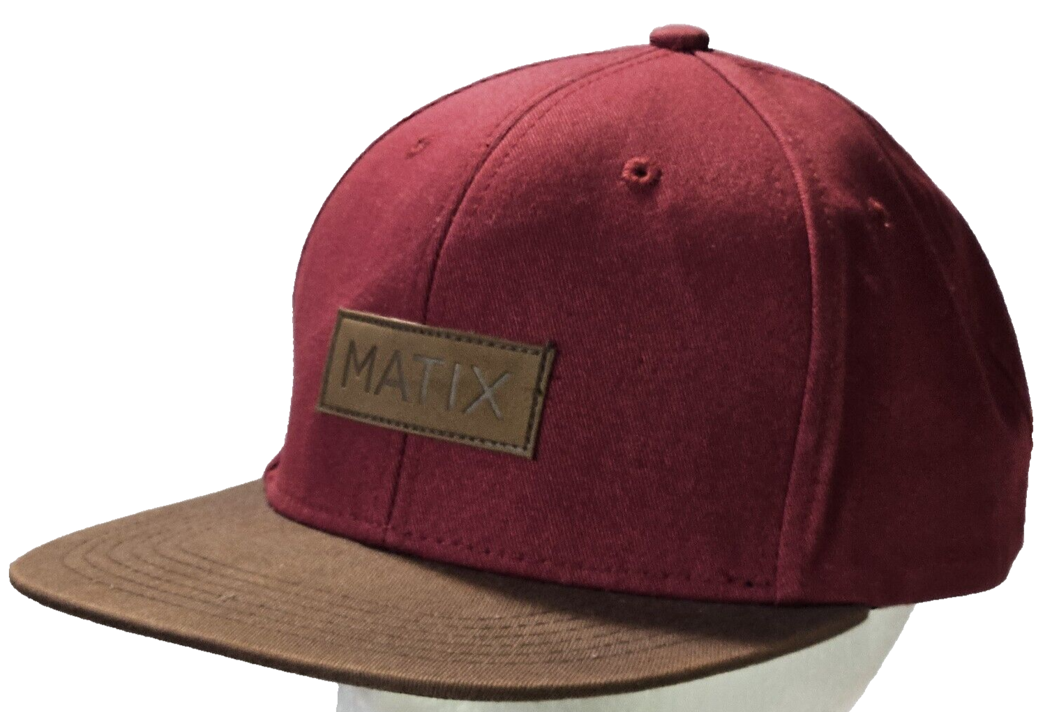 Matix Clothing Burgundy Leather Logo Snapback Cap 100% Cotton | eBay