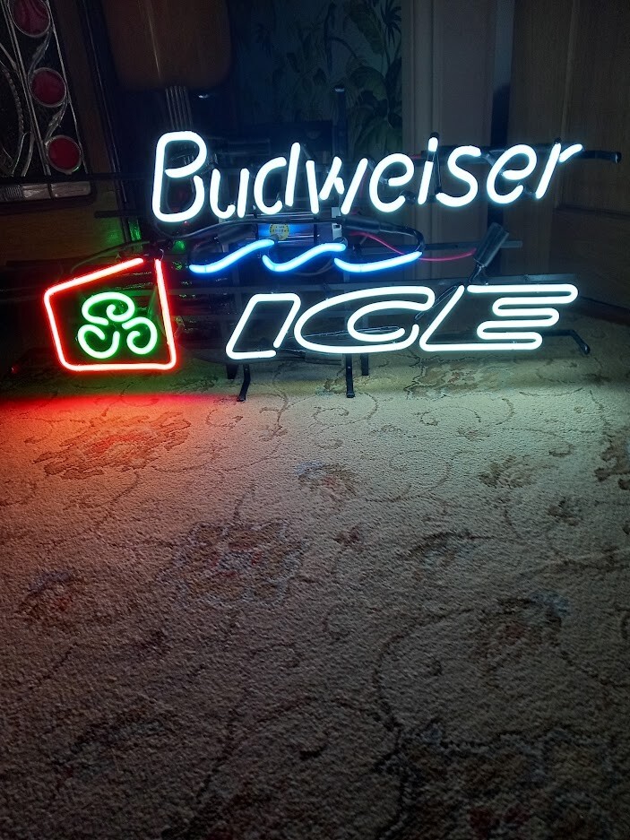 Vintage Neon Budweiser Blue ICE Sign NEW OLD STOCK TUBES NEW ...