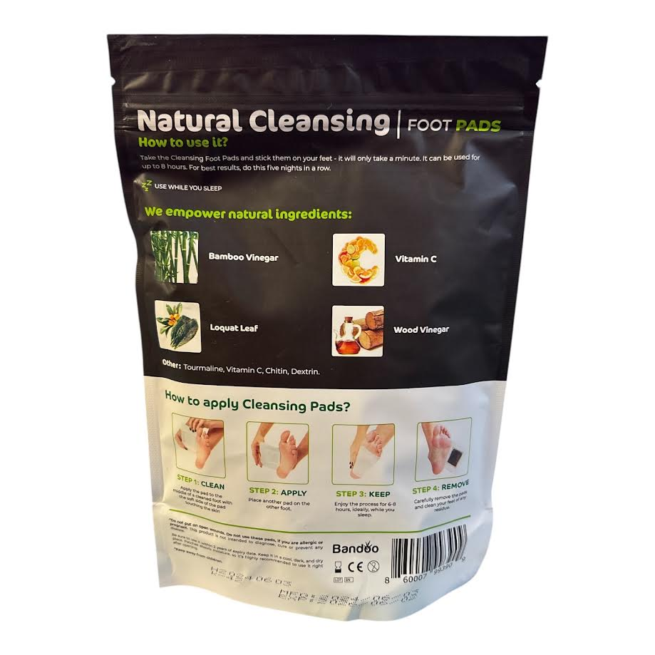 4 Packs of Bandoo Natural Cleansing Foot Pads pack of 10 (40 PCS) BBD ...