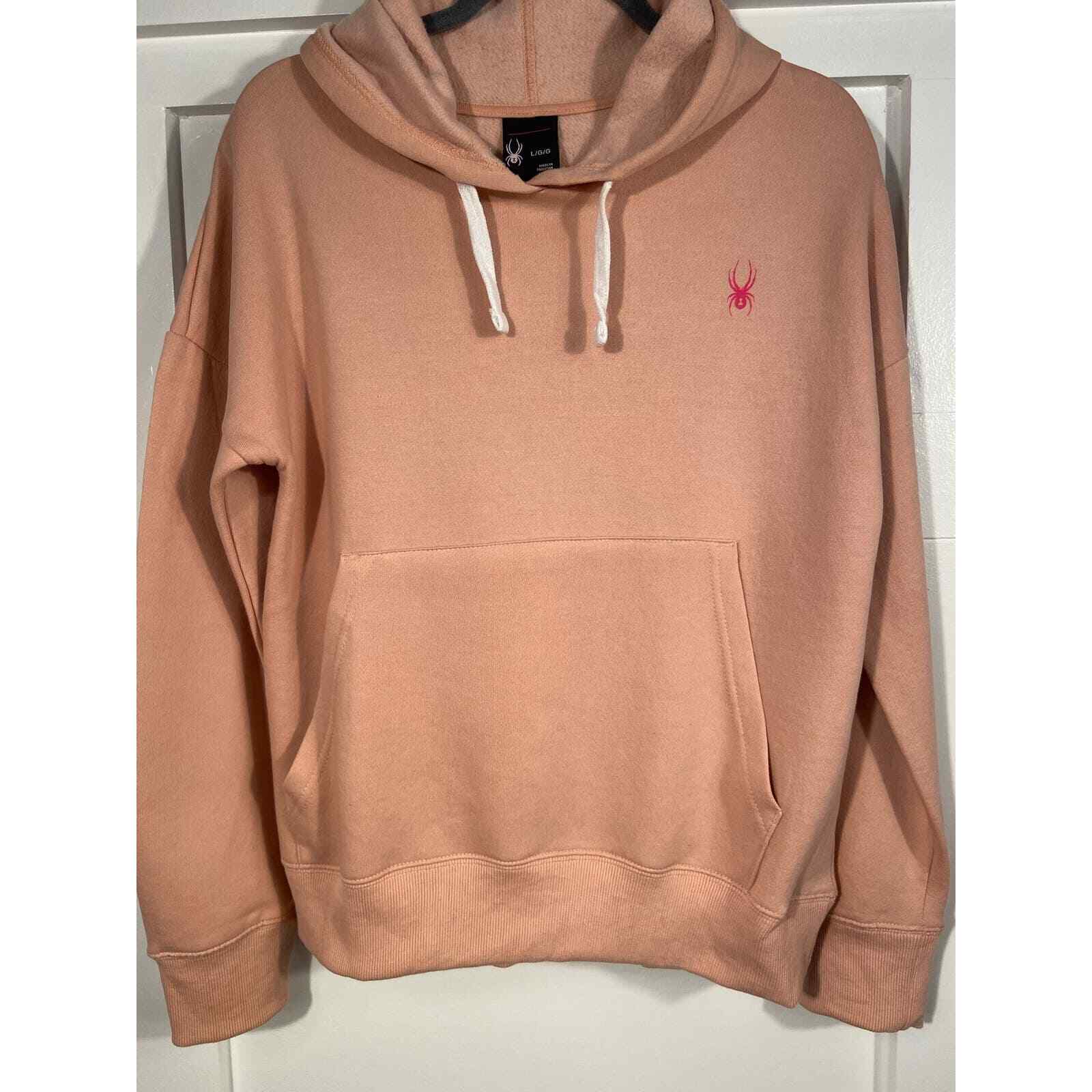 Cozy Pink on Pink Spyder Hoodie * Cotton Blend Activewear Sweatshirt SZ ...