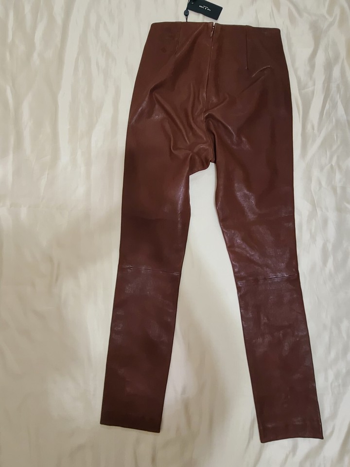 Rag & Bone Pants Simone Lamb Leather Women's 4 Flared Waistline ...