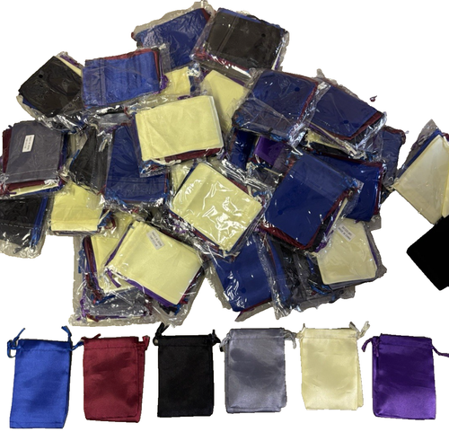 Lot 432 Assorted Satin Draw String Jewelry/Dice Bags (6) colors FREE ...