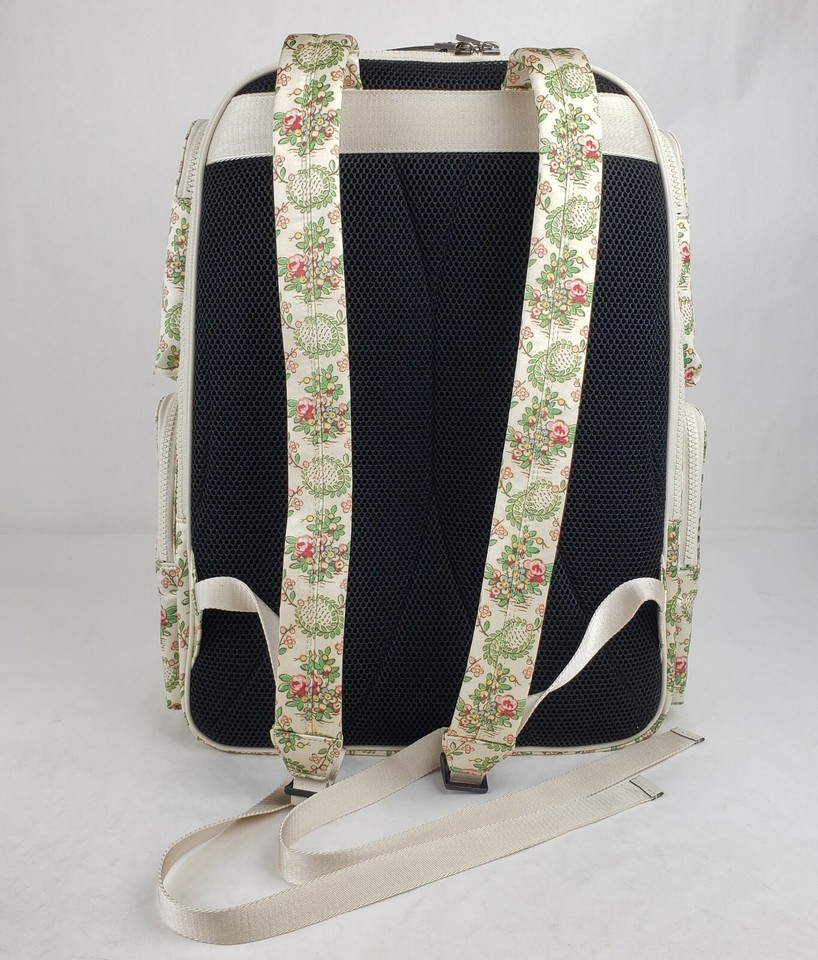 Gucci Cream Satin Floral NY Yankees Patch Large Backpack 536743 9068 N ...