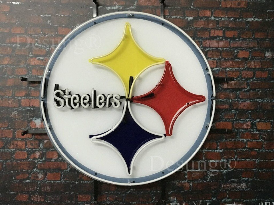 Pittsburgh Steelers Man Cave Neon Sign Light Lamp With HD Vivid ...