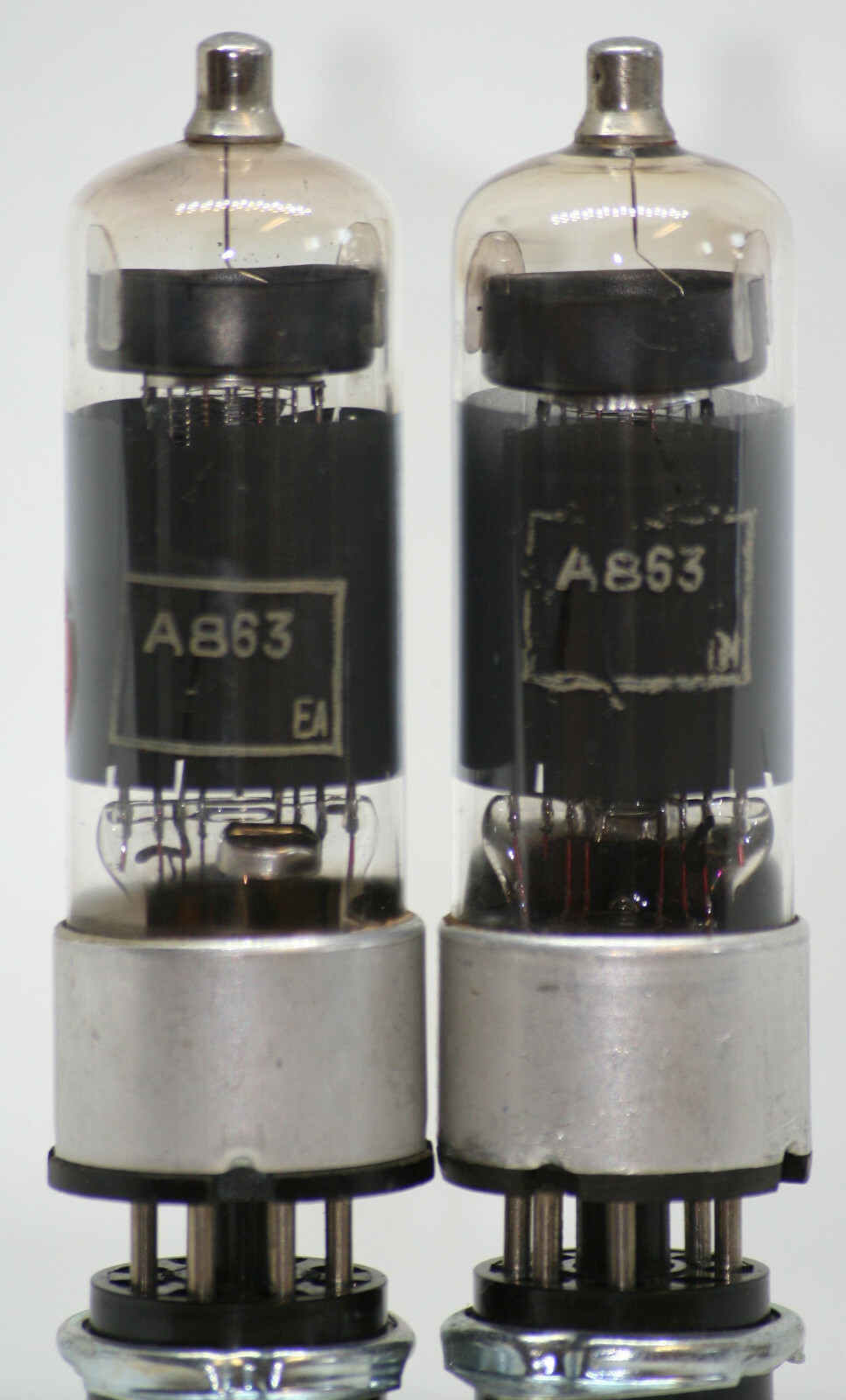 A863 MARCONI VALVE 6J7G TUBE PAIR metal base VINTAGE PREAMP KTZ63 348A ...