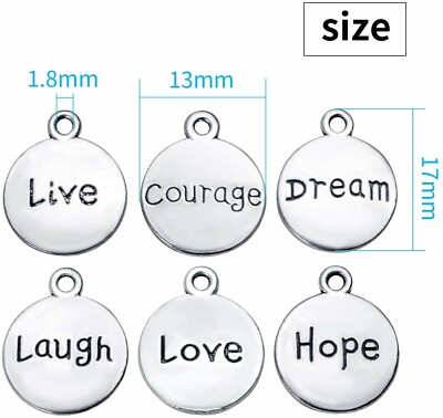 Word Charms Quote Charms Inspirational Charms Tag Charms Assorted Words ...