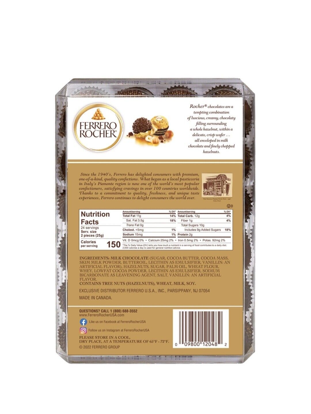 Ferrero Rocher Fine Hazelnut Chocolates 48 Pieces Gift Box for sale ...