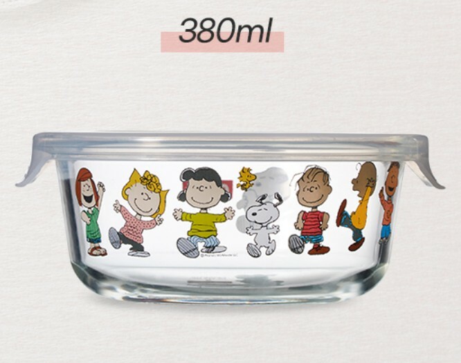 Pyrex Peanuts Snoopy Glass Storage Heat Resistant Containers Round 3pcs ...