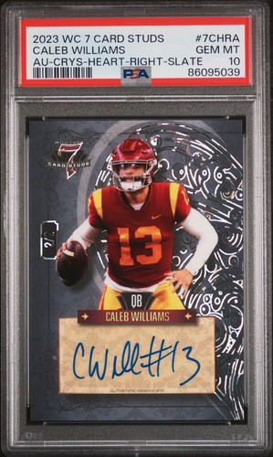2023 WILD CARD 7 CARD STUD CALEB WILLIAMS RC AUTO PSA 10 GEM MINT ...