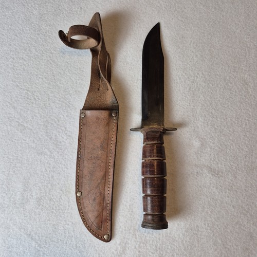 VTG Soling Japan K-Bar Style Fixed Blade Knife Wood Handle W/ Sheath | eBay
