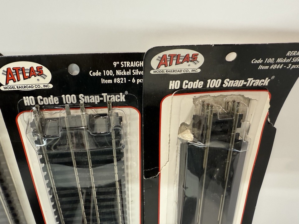 Lot of 6 Atlas HO Code 100 snap-track NEW-OPEN BOX-2-curve, 3-strg, 1 ...