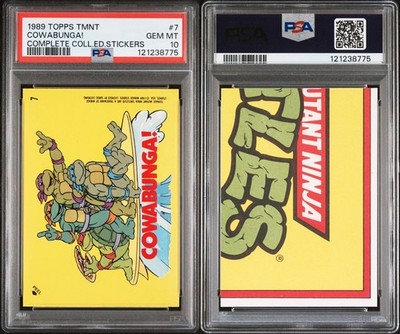1989 Topps #7 TMNT Stickers Cowabunga! PSA 10 GEM MINT Rare Collectors ...