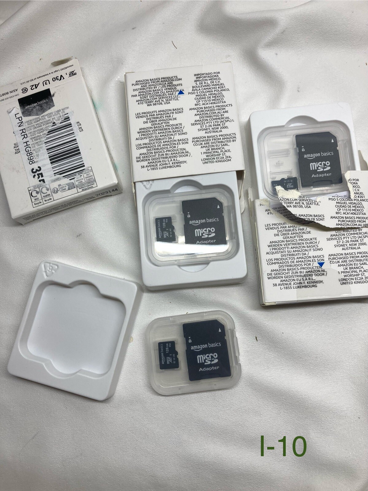 3 pc 128 gb Amazon Basics Micro SDXC Memory Card with Full Size Adapter ...