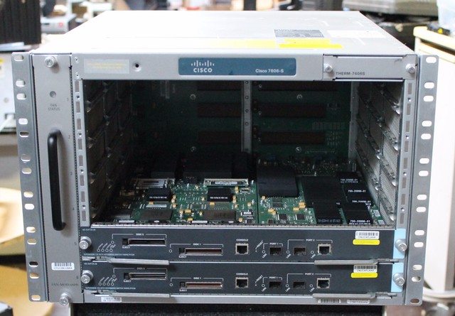 Cisco 7606-S Modular Exp Base 2x SPA-2X1GE-V2 2x SPA-2X0C3-POS RPS720 ...