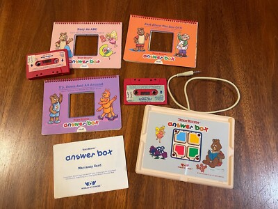 Teddy Ruxpin Answer Box 3 Books 2 Cassettes ABC Up Down Size Tested ...