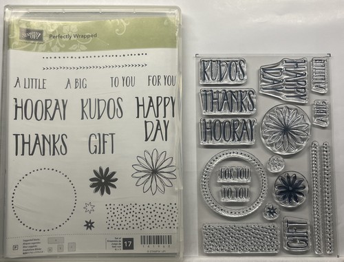 Stampin Up Perfectly Wrapped Photopolymer stamps Kudos Happy Day Hooray ...