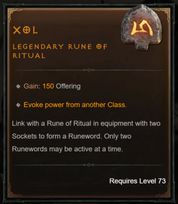🔥DIABLO 4 - XOL Rune - Softcore - Seasonal Or Eternal - Vessel of ...
