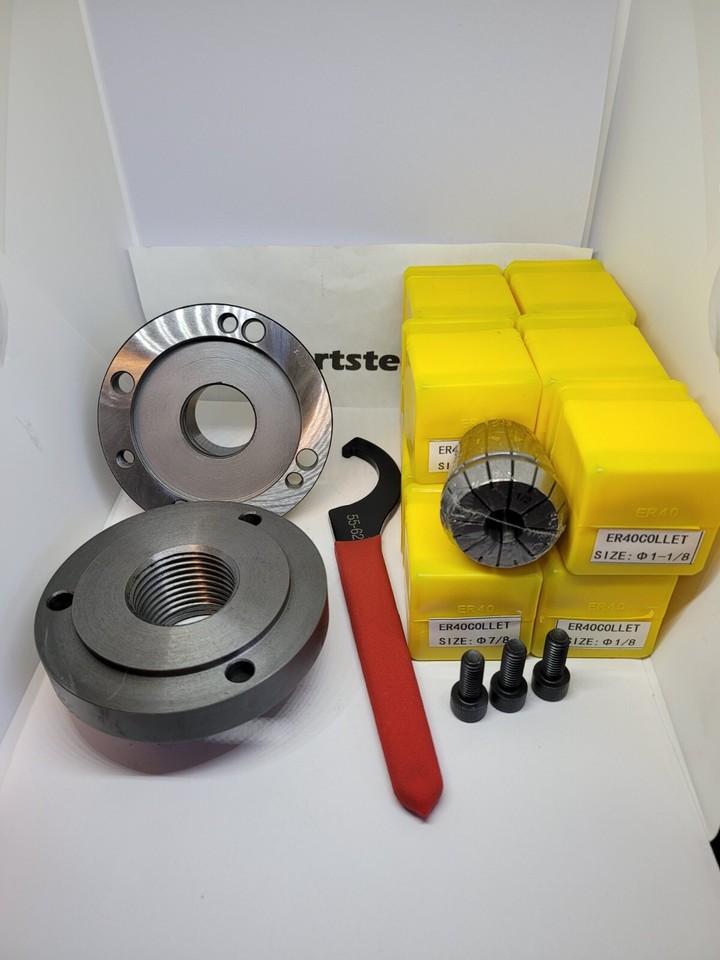 Logan, Atlas/Craftsman ER40 Chuck & Collets w/ 1-1/2"-8 adapter for 9 ...