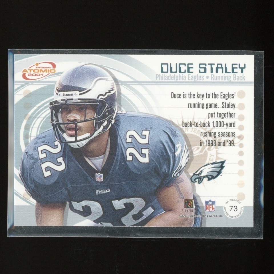 2001 Atomic Prism Duce Staley #73 Game worn Jersey Eagles | eBay