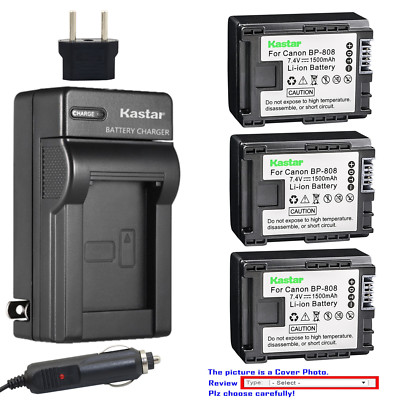 Kastar Battery AC Charger for Canon BP-808 CG800 Canon VIXIA HF M301 ...