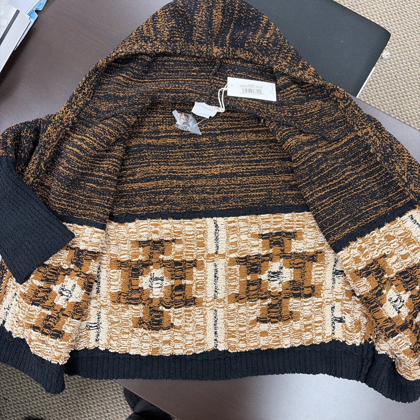 Kashwere cropped Aztec jacket- One Size Fits All