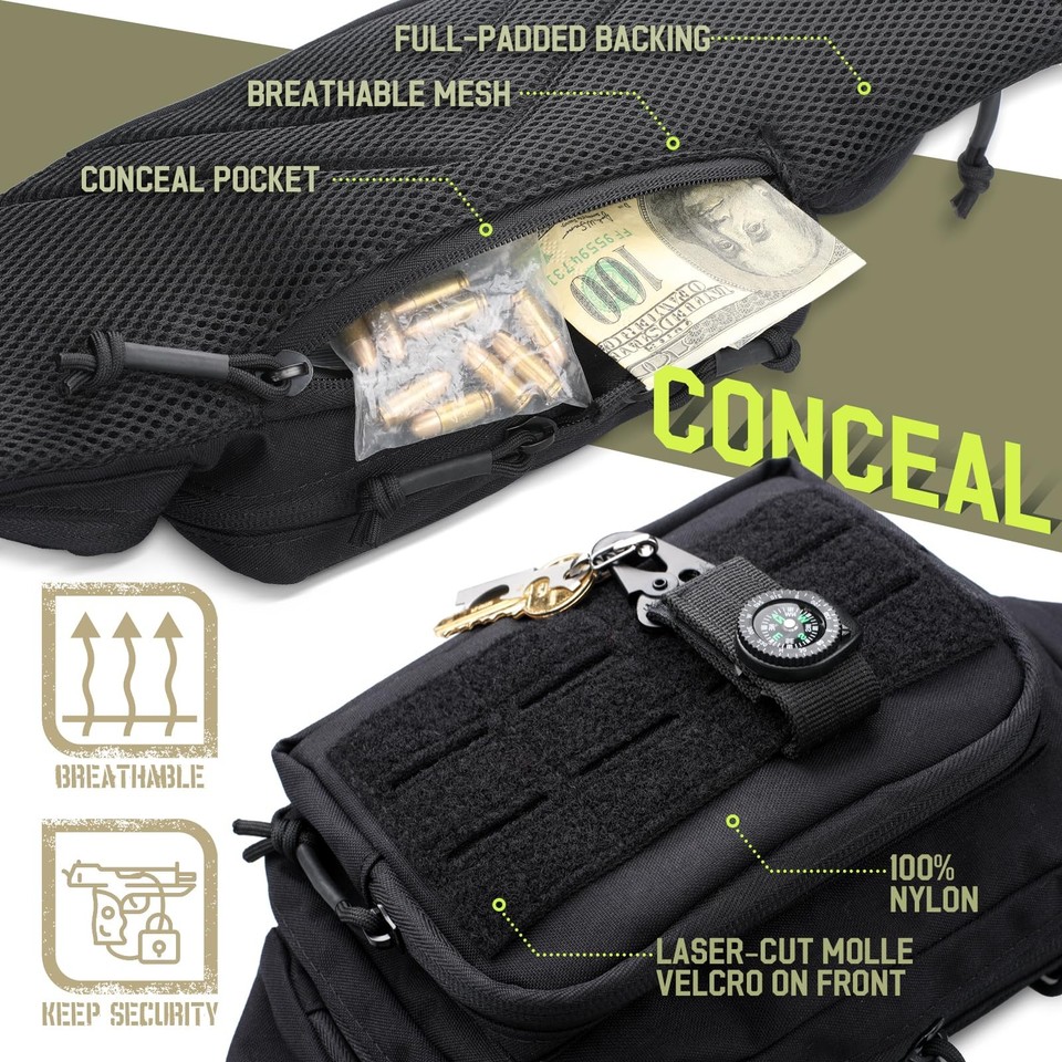 Concealed Carry Fanny Pack Pistol Pouch, Tactical Fanny Pack Handgun ...