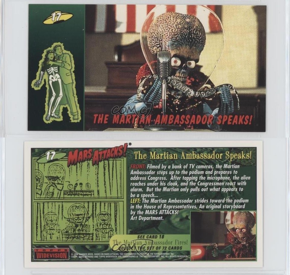 1996 Topps Mars Attacks! Movie Widevision The Martian Ambassador Speaks! #17 0a3 | eBay