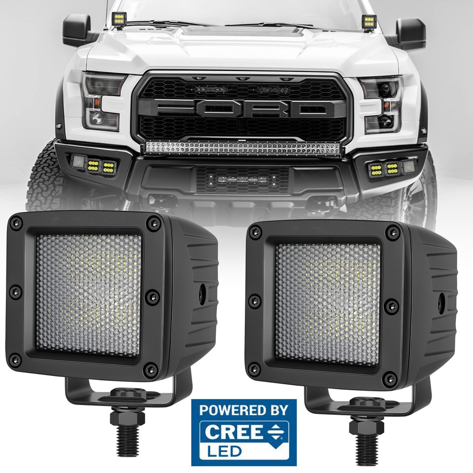 2X 3" 120W Cree LED Cube Pods Work Lights Spot Flood Combo Driving Off ...