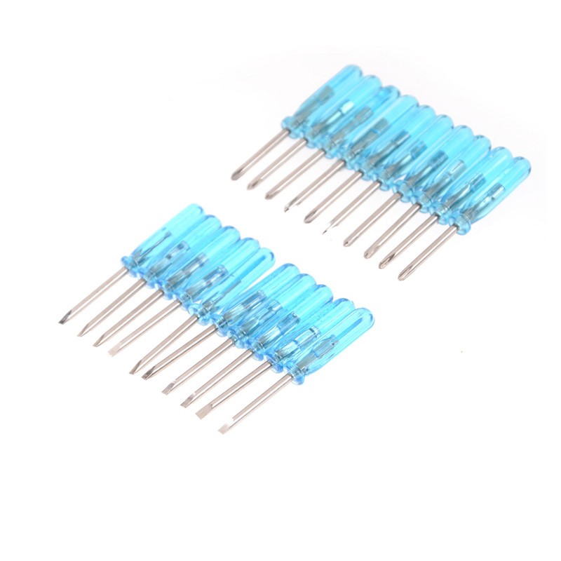 10XPlastic Handle Stubby Mini Pocket Cross Flathead Screwdriver ToHFUK ...