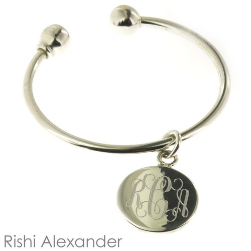 925 Sterling Silver Round Keychain Monogrammed Engraving | eBay