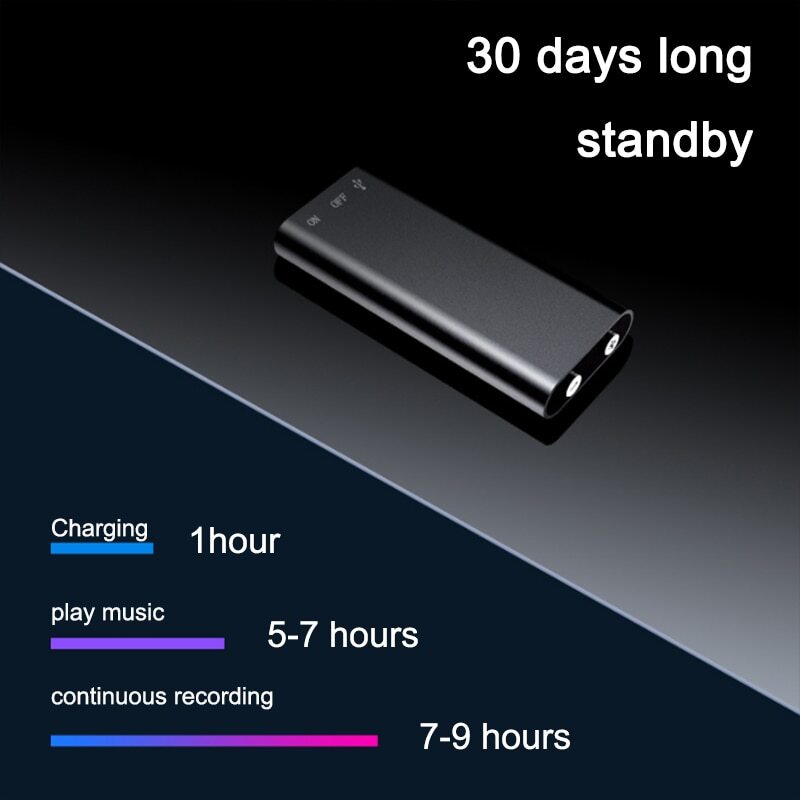 16/32G Thin Sound Digtal Recorder Portable Mini Voice Activated ...