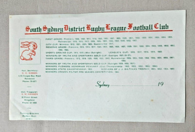 1960s South Sydney District Rugby League Football Club Rabbitohs ...