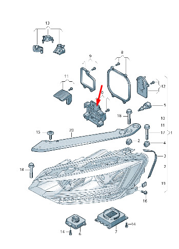 VW TIGUAN AD FRONT LEFT LED HEADLIGHT CONTROL MODULE LHD 5TA998475D | eBay