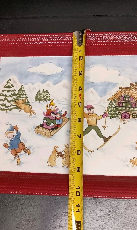 Vintage Global Designs Old World Winter Holiday Scene Ceramic Tray ...