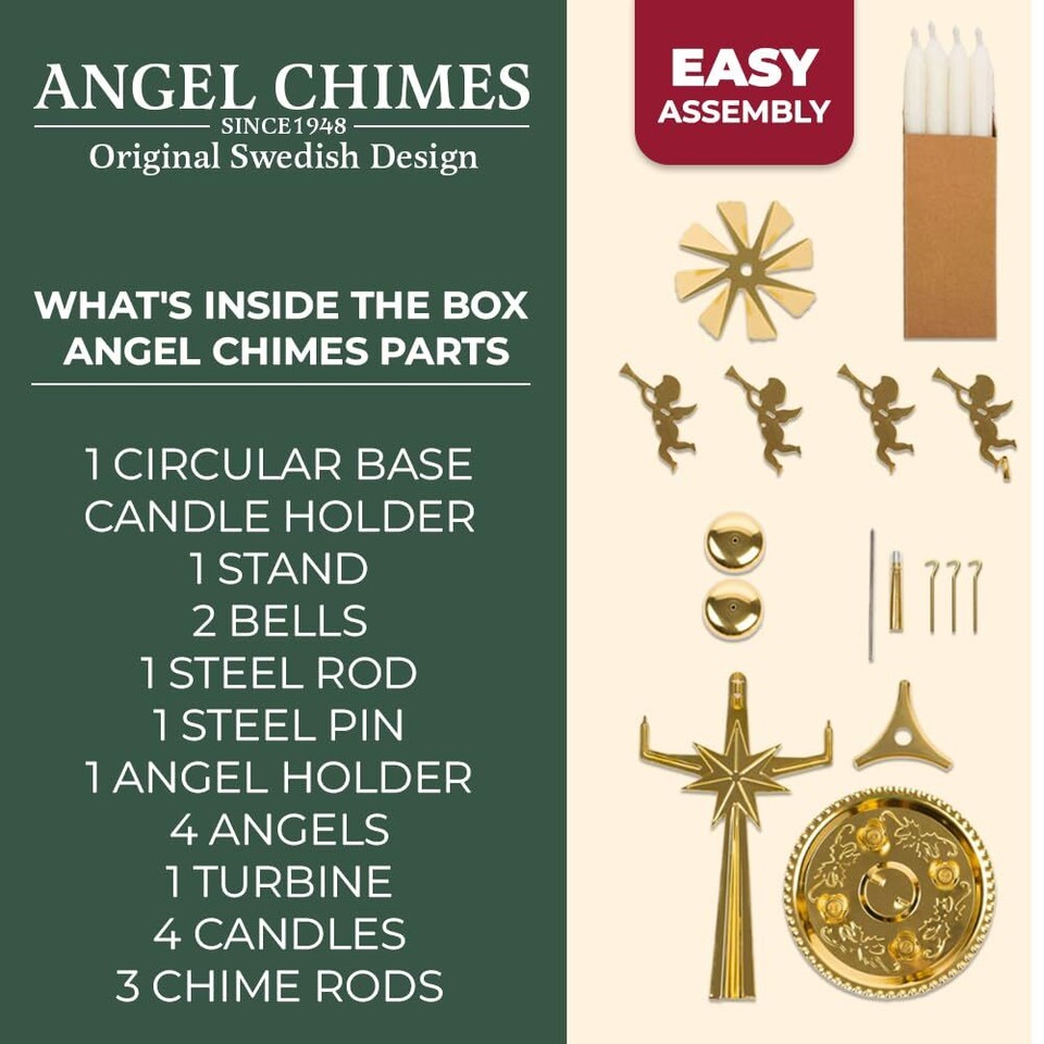 Original Swedish Angel Chimes, Carousel and 4 Candles – Scandinavian ...