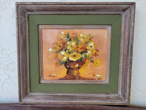 Vintage Oil on Masonite Painting, Slavin, Cheerful Still Life | eBay