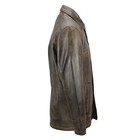 Mens Real Leather Vintage Box Jacket Antique Washed Brown Classic ...