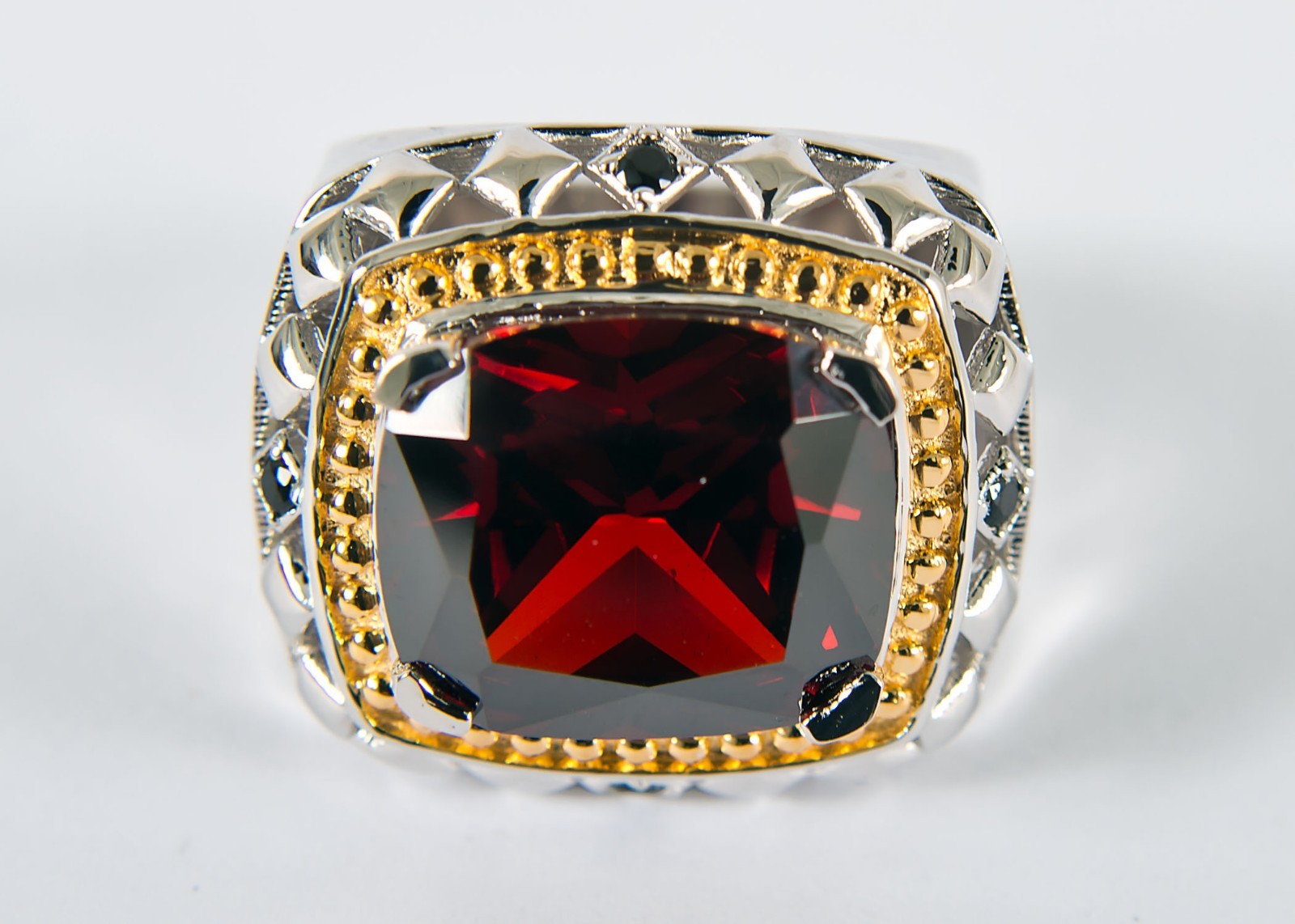 New Men's Clergy Apostle Ring, Sterling Silver, (SUBS166 S-R), Red | eBay