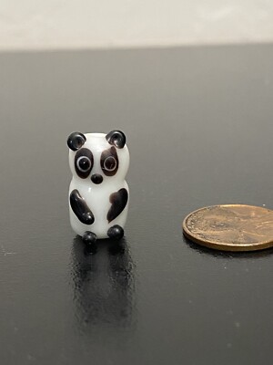 Glass Figurine Collectibles Miniature Bead Animal Figure Panda Bear S ...