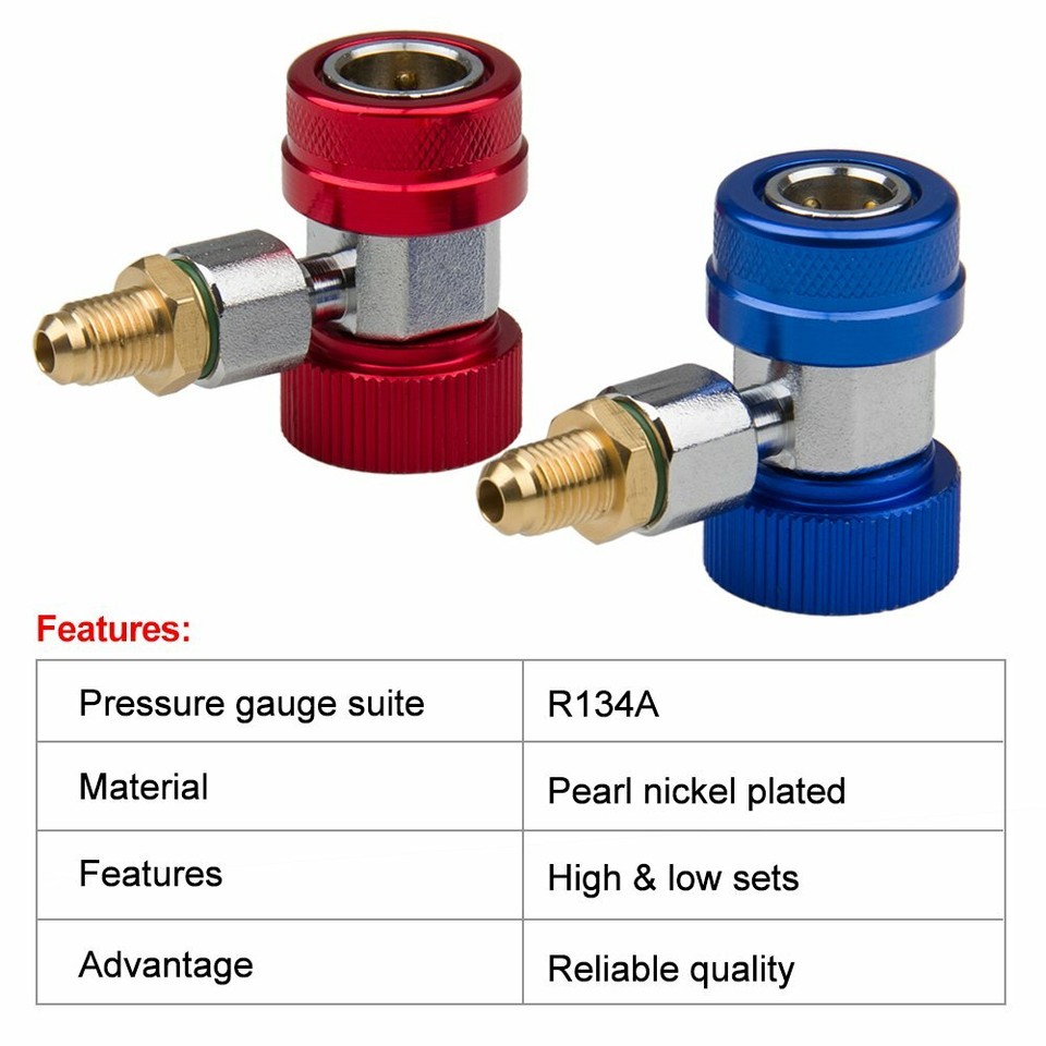 Refrigerant Adapter Fittings Hi-Low Quick Coupler AC Car Air ...