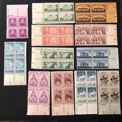 US Plate Block Stamps Lot (3 Cents, 37 Blocks, FREE Shipping) | eBay
