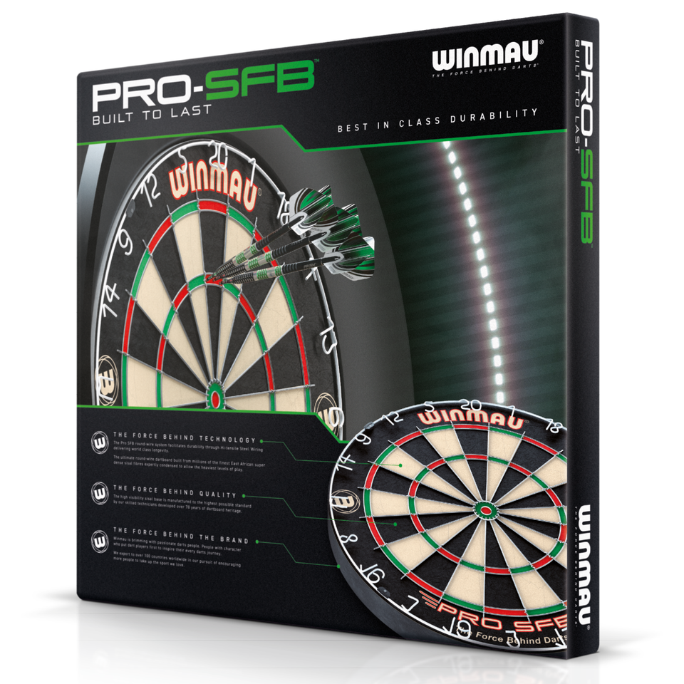 Winmau Dartboard Pro SFB Round Wire Bristle Board with Staple-Free ...