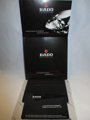 RADO Watch Warranty Card & Book Wallet Cloth & Precious Stones ...