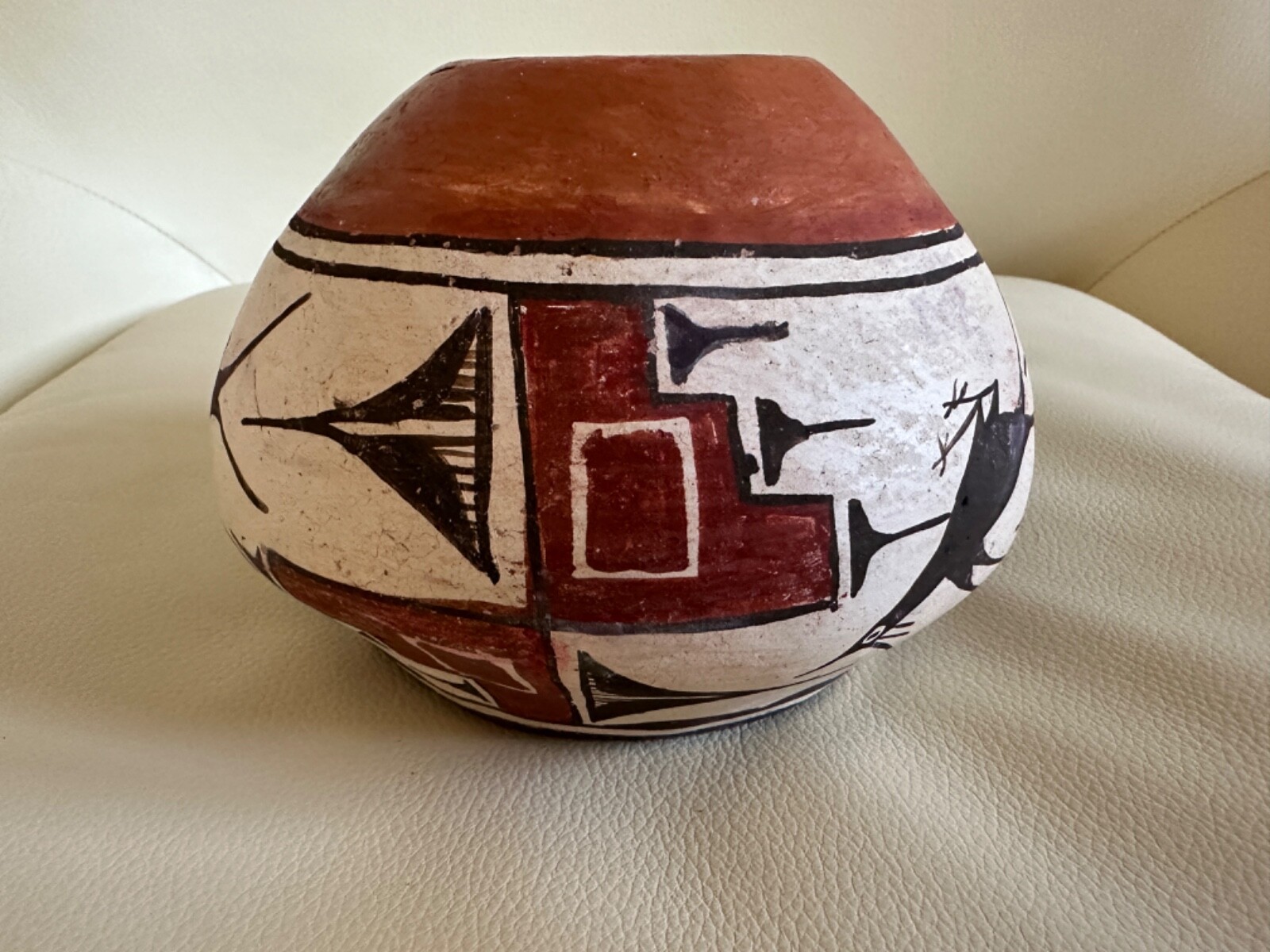 Reyes K Pino (1908-1991) VINTAGE ZIA PUEBLO POLYCHROME POTTERY JAR 6.5 ...