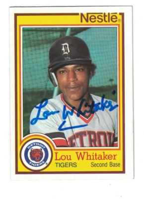 Lou Whitaker AUTOGRAPHED 1984 TOPPS NESTLE BASEBALL CARD SIGNED DETROIT ...