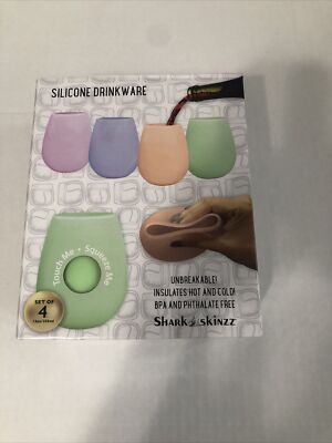 Shark Skinz Shark Skinzz Set of 4 Pastel Silicone Drinkware, 12oz ...